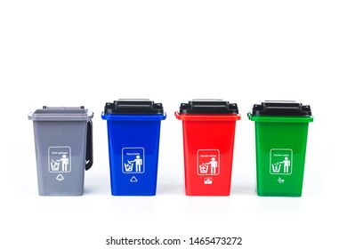 Garbage Classification Plastic Garbage Cans Isolated Stock Photo ...