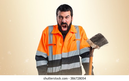 Tired Garbage Man Stock Photo (Edit Now) 386728087