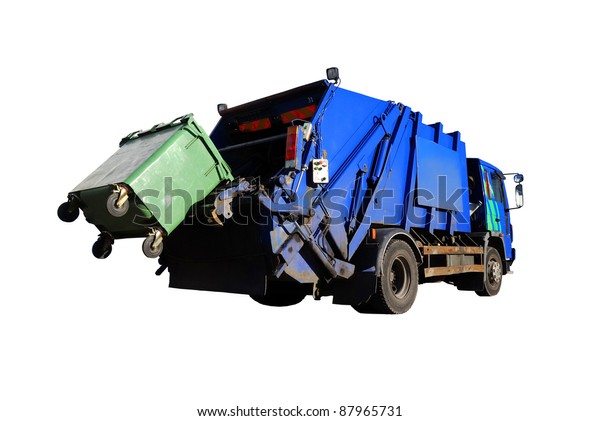 Garbage Transport Car Loading Itself Isolated Stock Photo (Edit Now ...