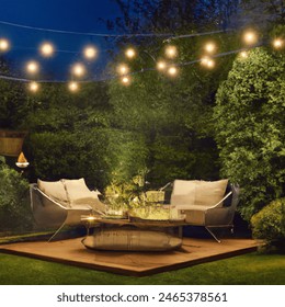 Garden Night Grass Lawn Center Shrubs AI 生成图片2478558509 | Shutterstock