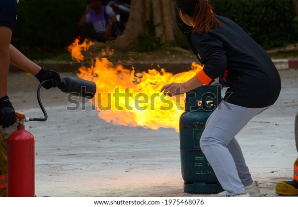 Gas Flame Explosive Gas Tank Stock Photo (Edit Now) 1975468076