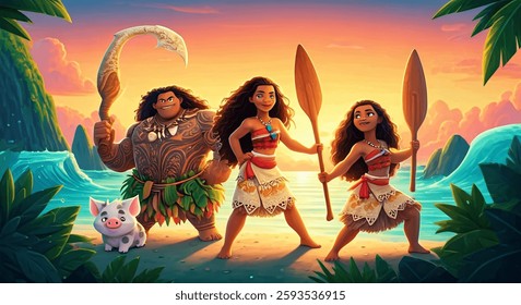 Moana Maui Hey Hey Pua Te AI-generated image 2564414155 | Shutterstock