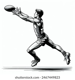 Afl Illustration Player Jumping Catch Ball AI-generated image ...