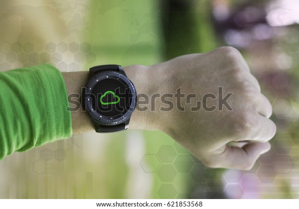 Generic Design Smartwatch Touching Screen Material Stock Photo ...