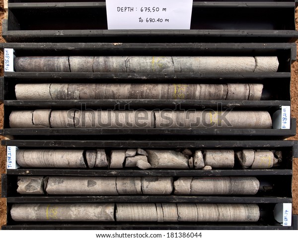 Geological Core Samples Core Boxes Ready Stock Photo 181386044 ...