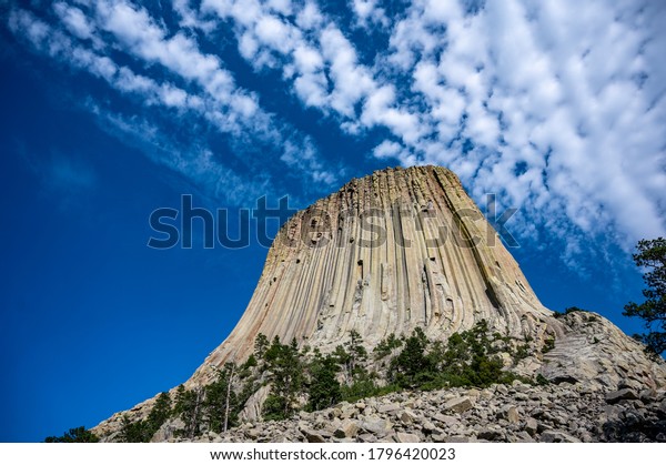 Geological Formation Called Devils Tower Against Stock Photo 1796420023 ...