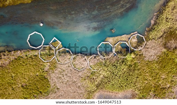 Geometric Human Design Objects Beneath River Stock Photo 1649047513 ...
