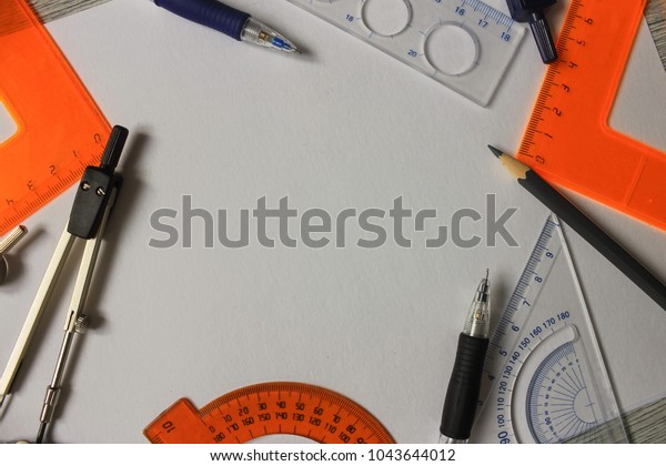 Geometry Set Compass Ruler Protractor On Stock Photo 1043644012 ...