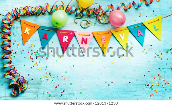 German Karneval Background Multicolored Triangular Bunting Stock Photo ...