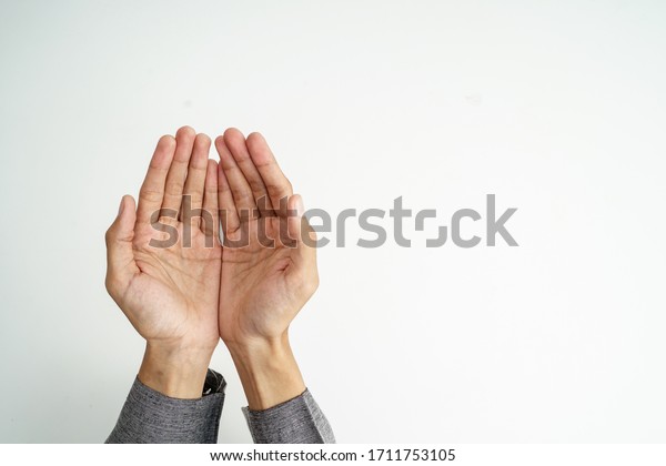 Gesture Hand Open Arm While Pray Stock Photo (Edit Now) 1711753105