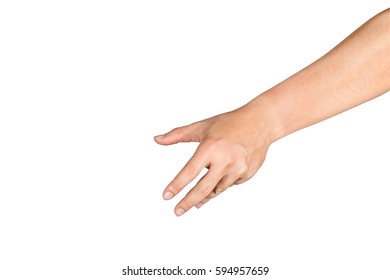 Woman Hand Pick Something Gesture Isolated Stock Photo (Edit Now ...