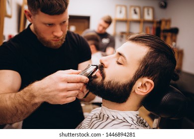 Barber Styling Beard Scissors Barbershop Stylish Stock Photo 1334803511 ...