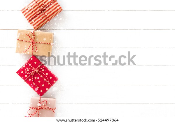 Gift Boxes Border Design On White Stock Photo 524497864 | Shutterstock