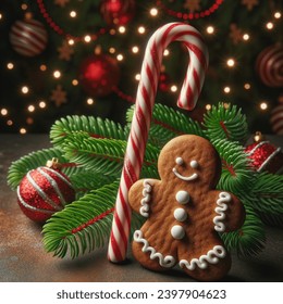 Gingerbread Man Peeking Out Behind Wall AI-generated image 2527462619 ...