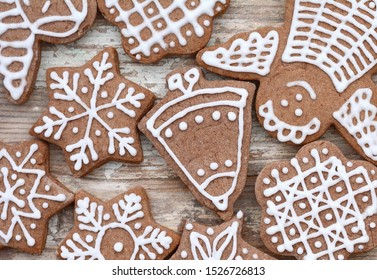 Gingerbread Various Forms On Rustic Wooden Stock Photo 1526726813 ...