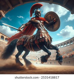 Gladiator On Horse Seen Distance AI-generated image 2530197191 ...
