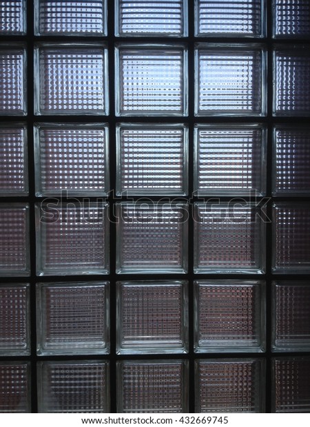 Glass Block Wall Background Lighting Behind Stock Photo 432669745 ...