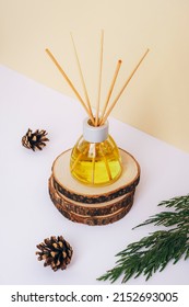 Glass Bottle Aroma Diffuser Pine Cones Stock Photo 2152693005 ...