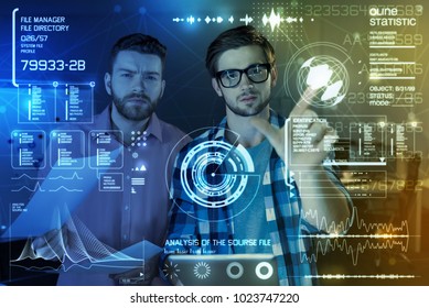 Global Security Professional Team Programmers Touching Stock Photo ...
