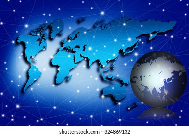 Globalization Concept Image World Map Connecting Stock Photo 324869132 ...