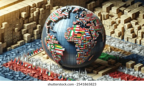 Globe Made Different Countries Flags Many AI-generated image 2541864867 ...
