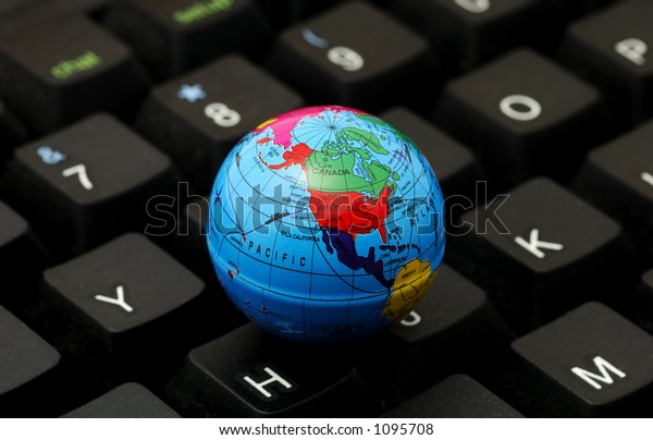 Globe On Computer Keyboard Stock Photo 1095708 | Shutterstock
