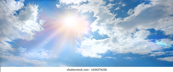 Glorious Sunlight Breaking Through Clouds Wide Stock Photo 1434374258 ...