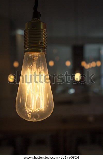 Glowing Lightbulb Dangling Ceiling Stock Photo 231760924 | Shutterstock