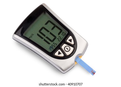 Glucometer Isolated Against White Background Showing Stock Photo ...