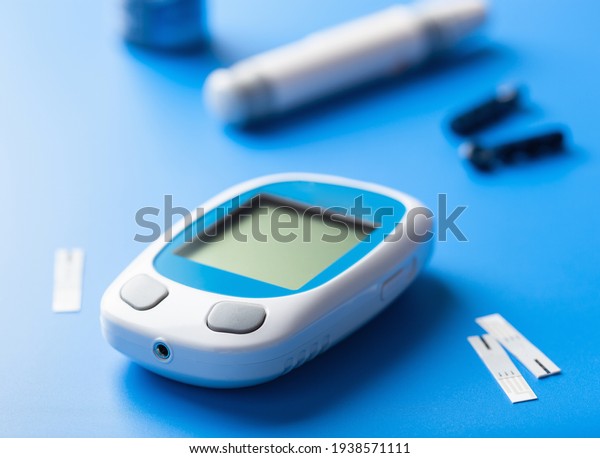 Glucometer Ketometer Lancet Strips Selfmonitoring Blood Stock Photo ...