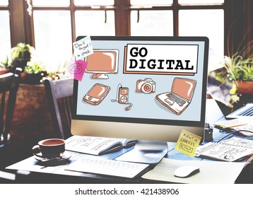 Go Digital Electronics Technology Concept Stock Photo 421438906 ...