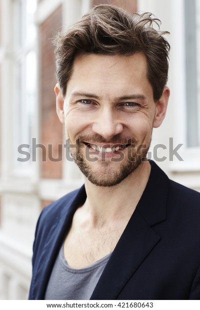 Goatee Guy Smiling Camera Stock Photo 421680643 | Shutterstock