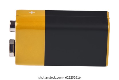 Gold Black Rectangular Battery Isolated On Stock Photo 622252616 ...