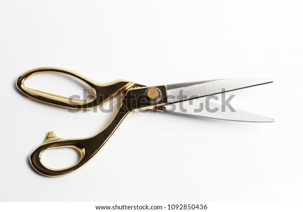 Gold Scissors White Background Stock Photo 1092850436 | Shutterstock