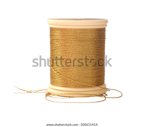 Gold Thread Spool Stock Photo (Edit Now) 100615414