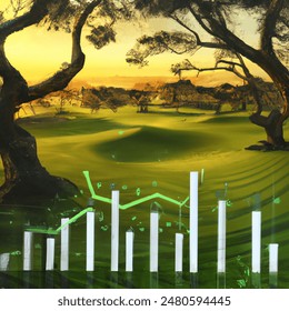 Golf Course Data Chart Arrow Money AI-generated image 2480595129 ...