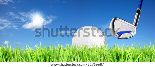 Golf Theme Background Panoramic Composition High Stock Photo (Edit Now ...