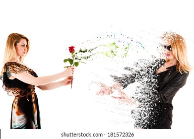Good Wins Evil Concept Split Personality Stock Photo 181572326 ...