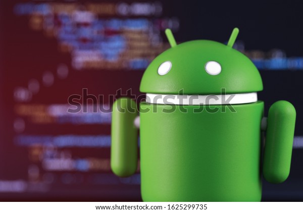 Google Android Figure On Digital Background Stock Photo (Edit Now ...