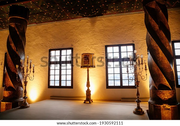 Gothic Renaissance Castle Interior Regency Golden Stock Photo ...