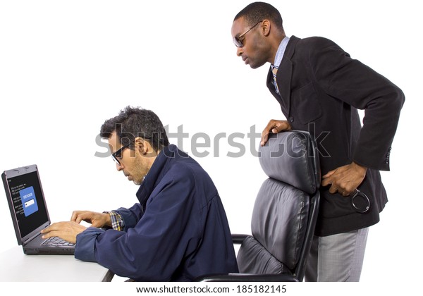 Goverment Agent Protecting Computer Hacker Stock Photo (Edit Now) 185182145