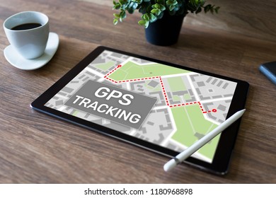 Gps Global Positioning System Tracking Map Stock Photo 1180968898 ...