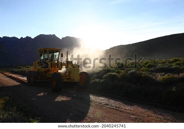 Grader Process Grading Dirt Road Photograph Stock Photo 2040245741 ...