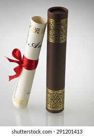 Graduation Certificate Open Scroll Container On Stock Photo 291201413 ...