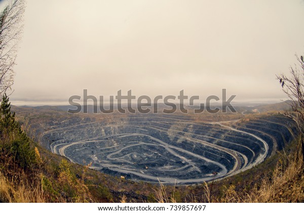 Granite Quarry Cut Method Openpit Mining Stock Photo 739857697 ...