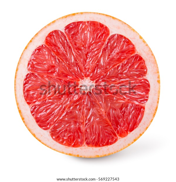 Grapefruit Isolated On White Background Round Stock Photo 569227543 ...