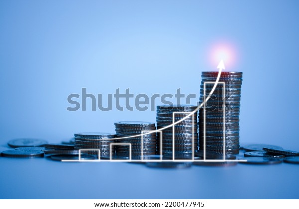 Graph Stacking Coin Statistical Chart Concept Stock Photo 2200477945 ...