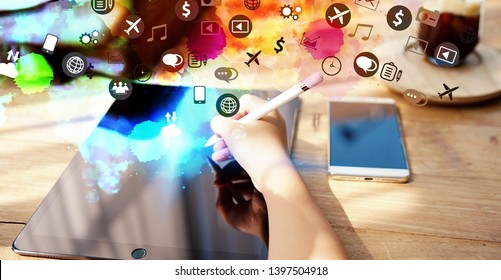Graphic Designer Using Tablet Work Stock Photo 1397504918 | Shutterstock