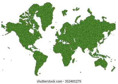 Grass World Map Stock Photo 352401275 | Shutterstock