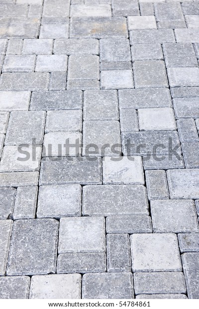 Gray Interlocking Paving Stone Driveway Above Stock Photo 54784861 ...